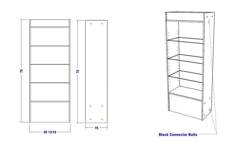 Java Free-Standing Retail Display w/ Glass Shelves